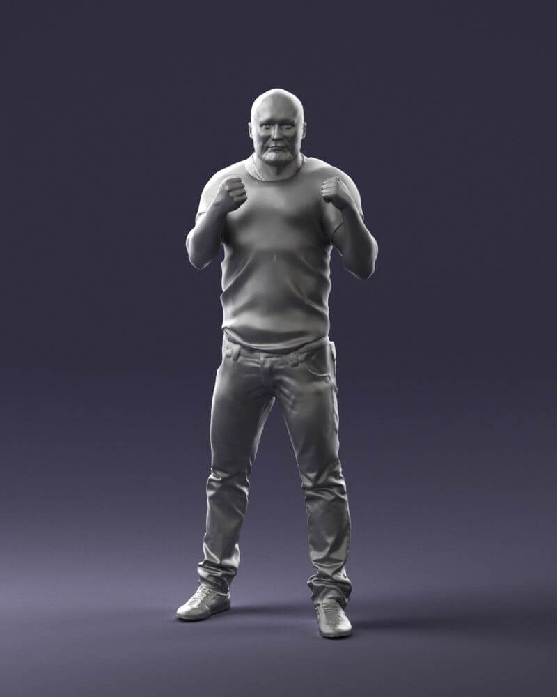 Man in Boxer Pose (0019) - 3D Model by 3DFarm