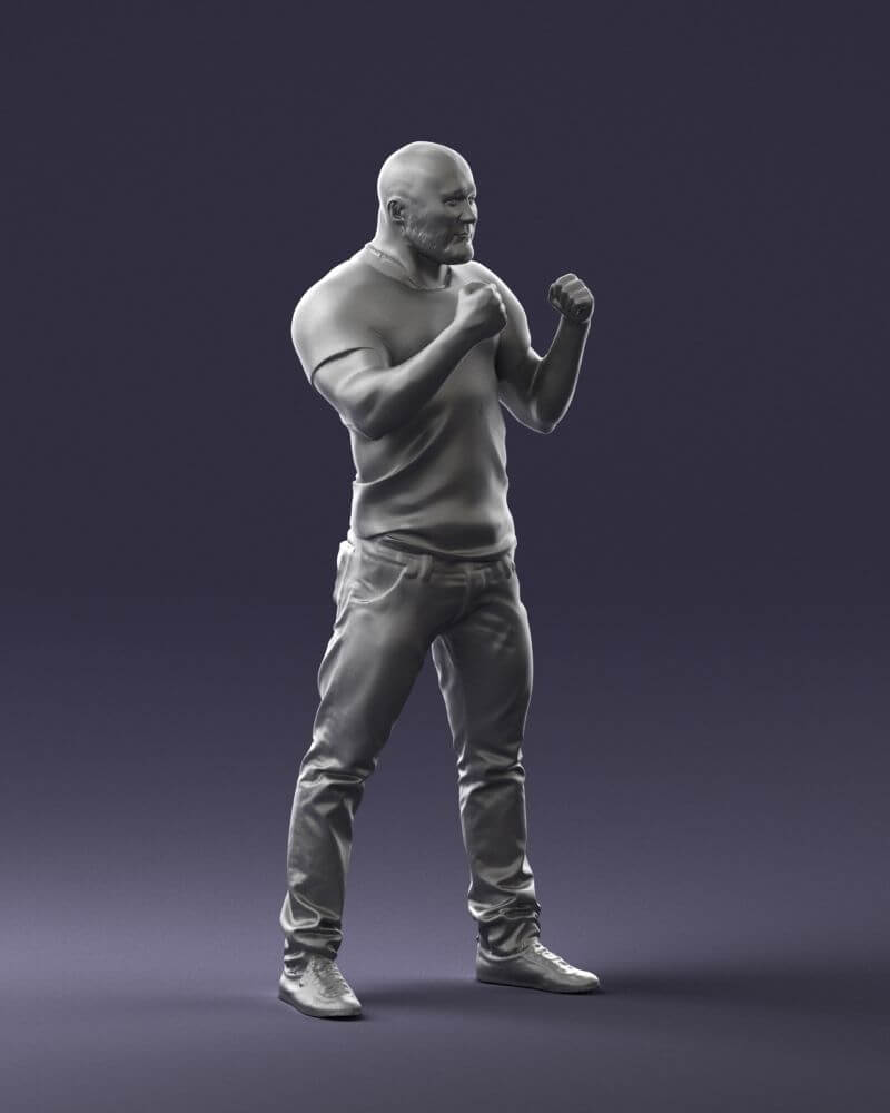 Man in Boxer Pose (0019) - 3D Model by 3DFarm