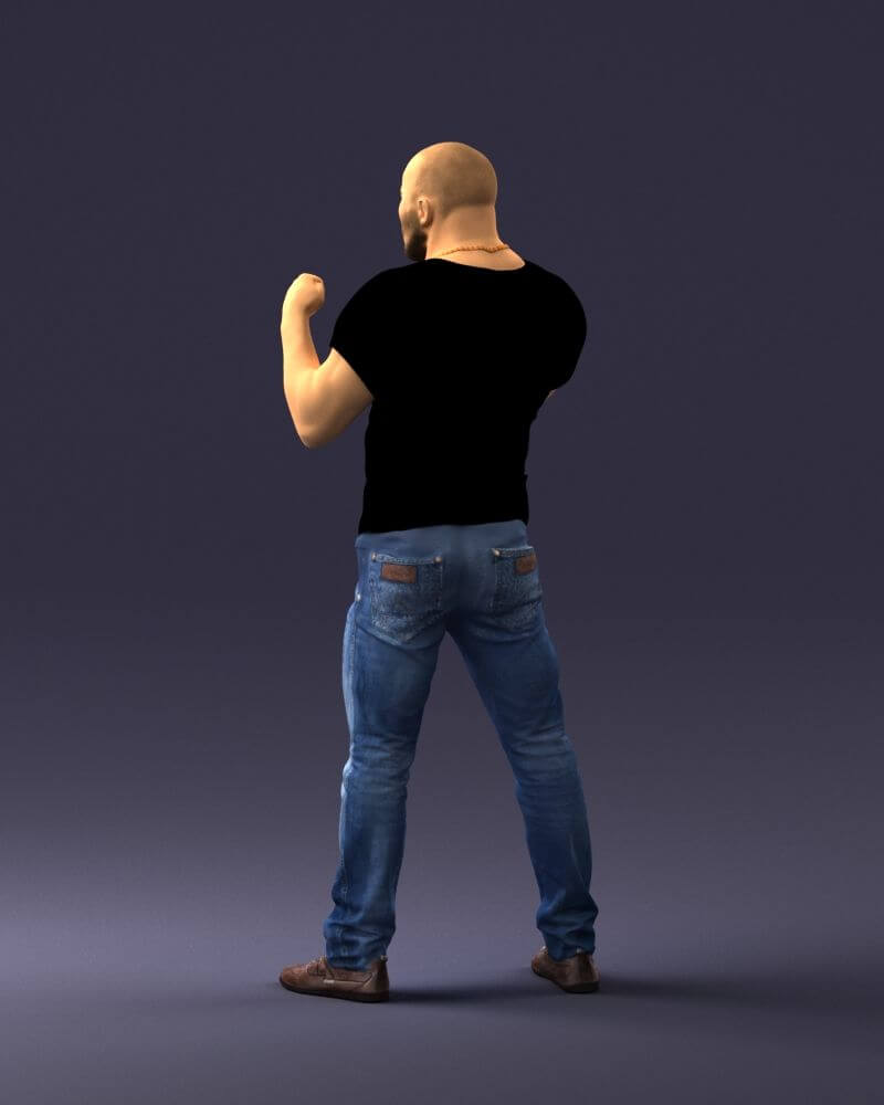 Man in Boxer Pose (0019) - 3D Model by 3DFarm