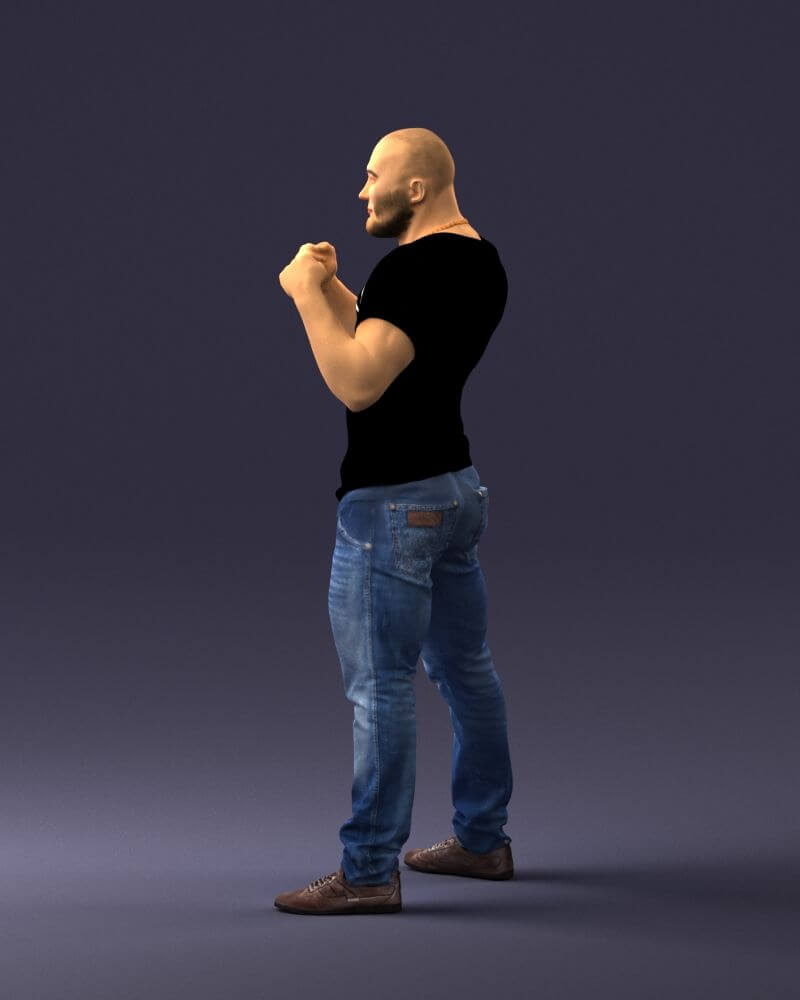 Man in Boxer Pose (0019) - 3D Model by 3DFarm