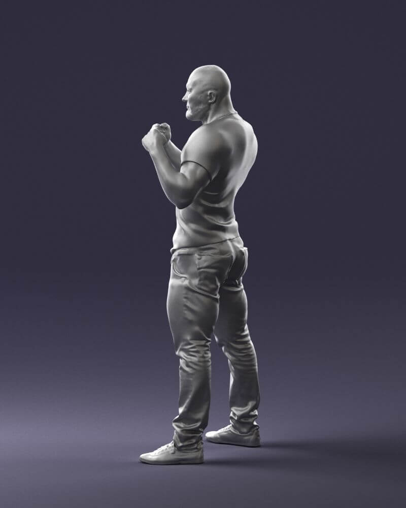Man in Boxer Pose (0019) - 3D Model by 3DFarm