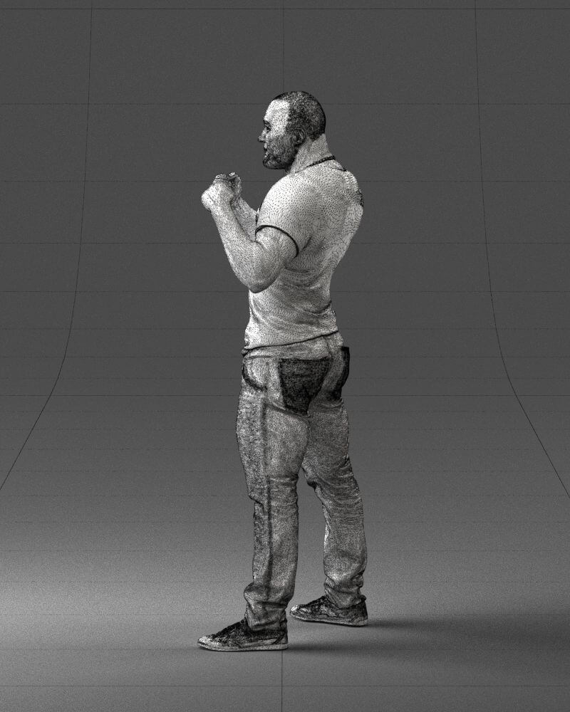 Man in Boxer Pose (0019) - 3D Model by 3DFarm