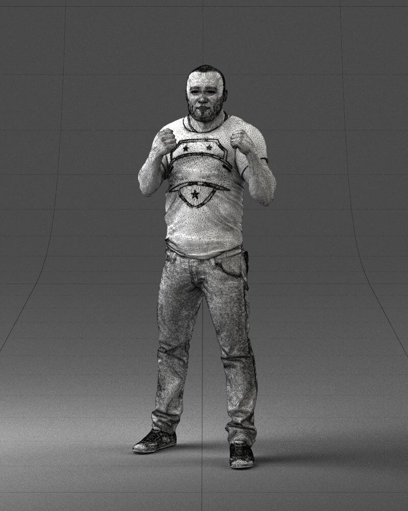 Man in Boxer Pose (0019) - 3D Model by 3DFarm