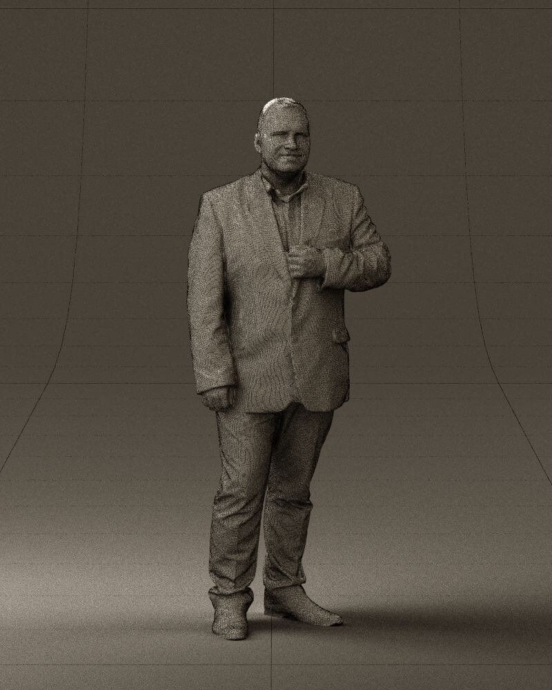 Man in Dark Gray Suit (0568) - 3D Model by 3DFarm