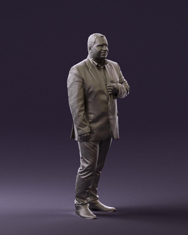 Man in Dark Gray Suit (0568) - 3D Model by 3DFarm