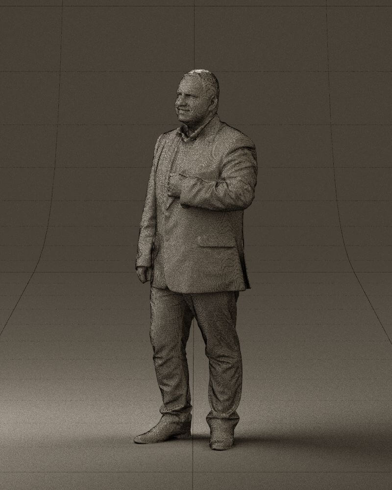 Man in Dark Gray Suit (0568) - 3D Model by 3DFarm