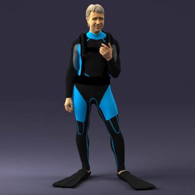 Man in Diving Suit (0119) - 3D Model by 3DFarm