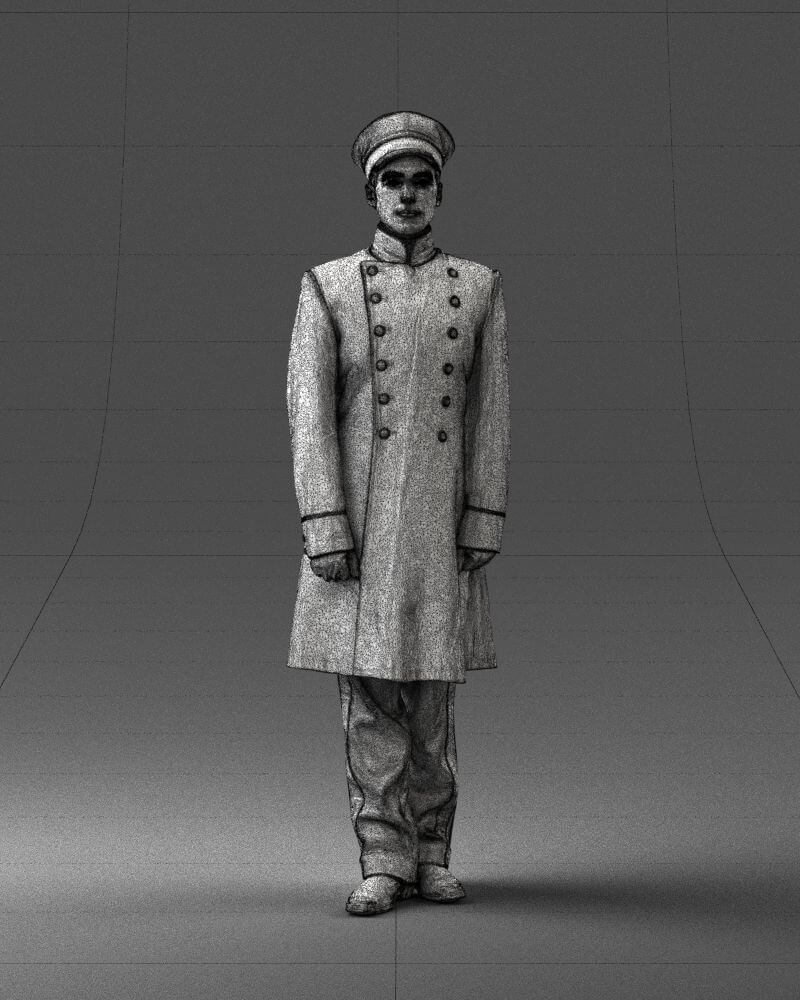 Man in Full Military Uniform (0179) - 3D Model by 3DFarm