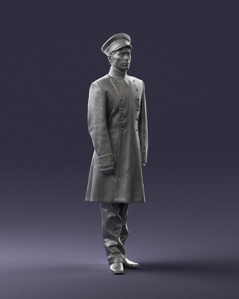 Man in Full Military Uniform (0179) - 3D Model by 3DFarm