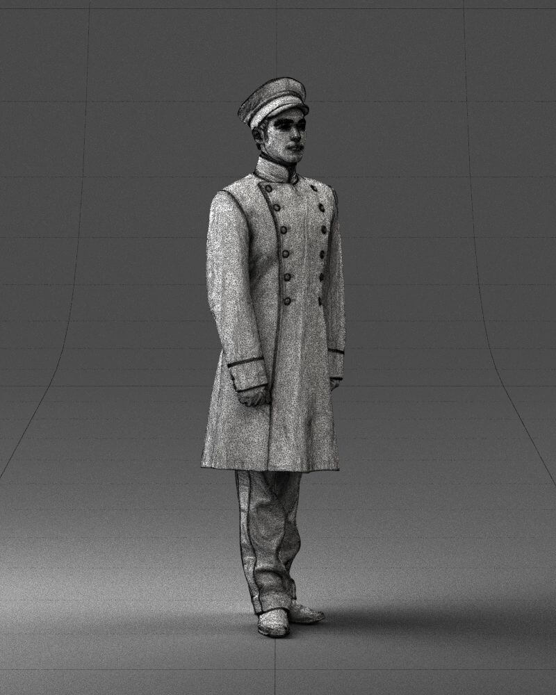 Man in Full Military Uniform (0179) - 3D Model by 3DFarm
