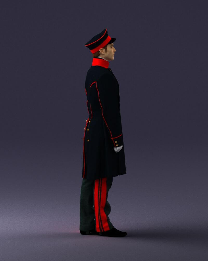 Man in Full Military Uniform (0179) - 3D Model by 3DFarm