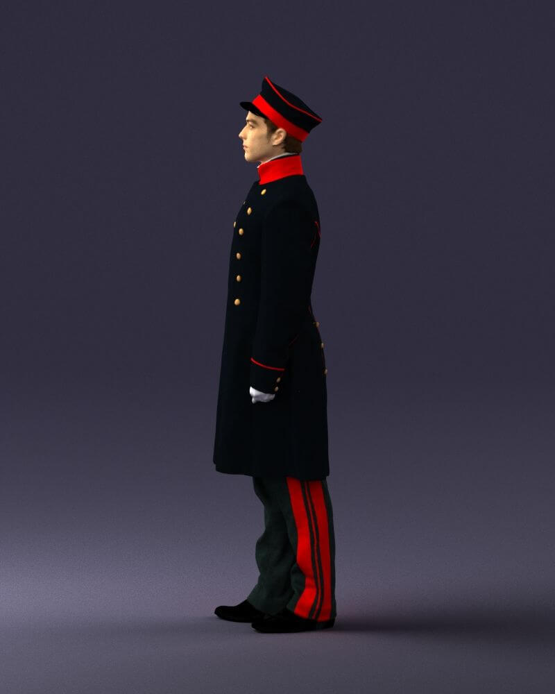 Man in Full Military Uniform (0179) - 3D Model by 3DFarm