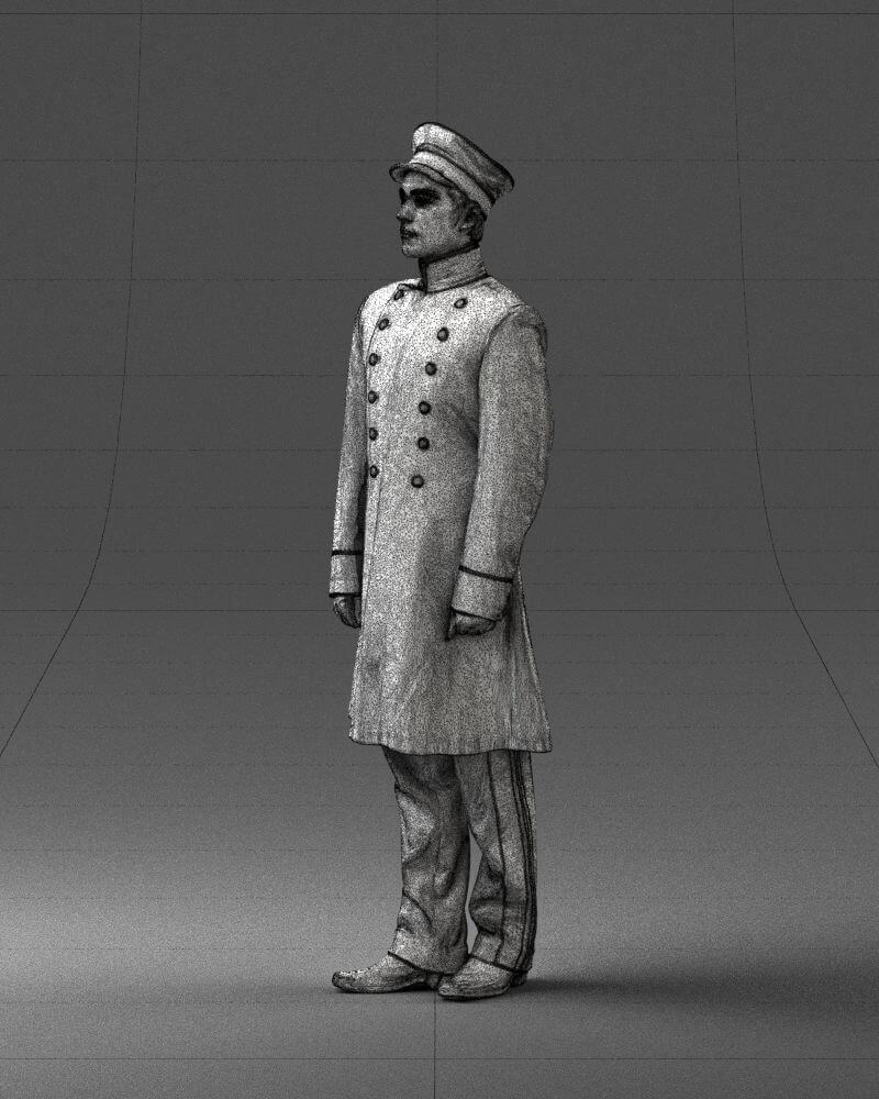 Man in Full Military Uniform (0179) - 3D Model by 3DFarm