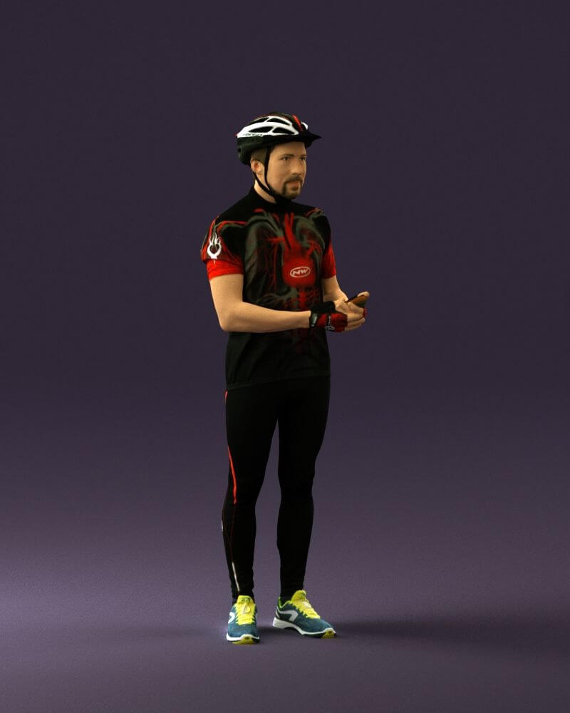 Man in Man in Bike Rider Suit (0843) - 3D Model by 3DFarm