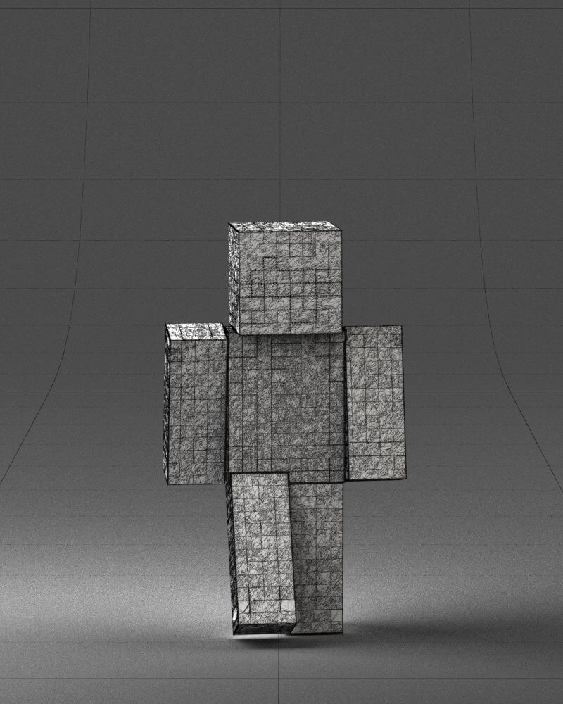 Man in Minecraft Style (0111) - 3D Model by 3DFarm