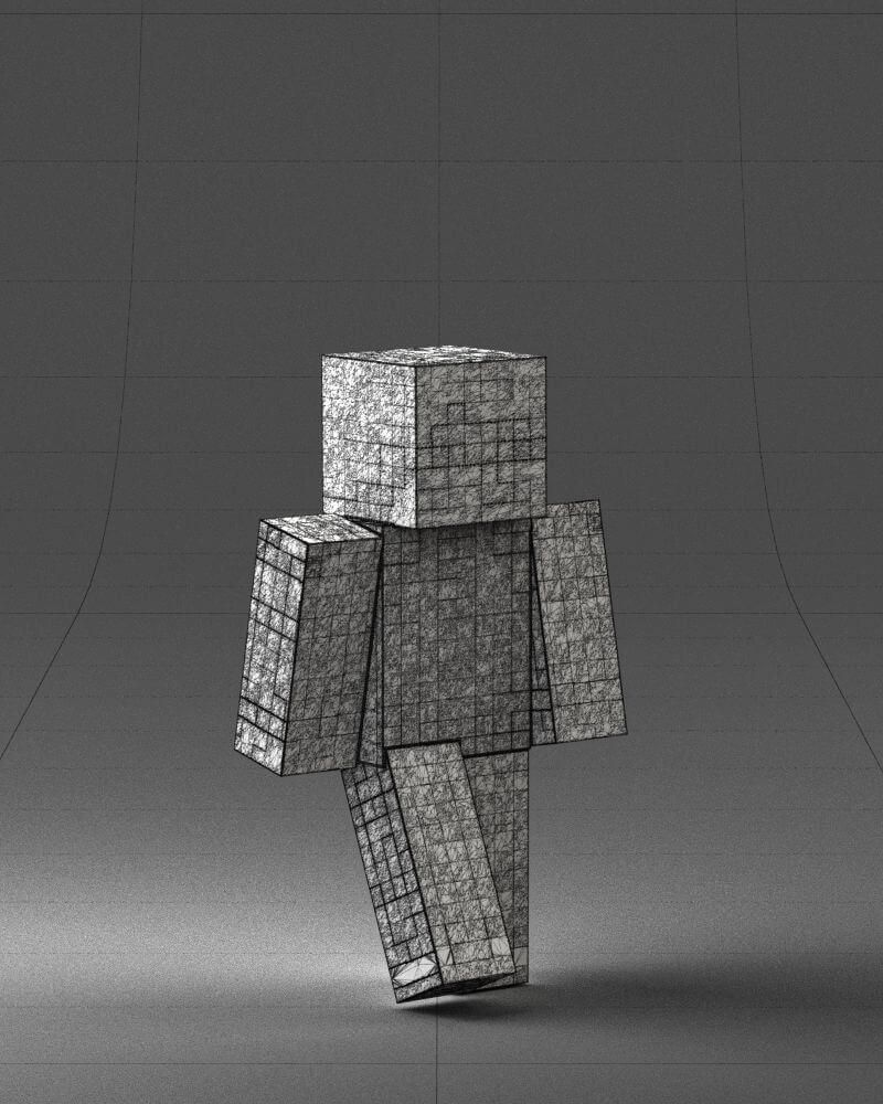 Man in Minecraft Style (0111) - 3D Model by 3DFarm