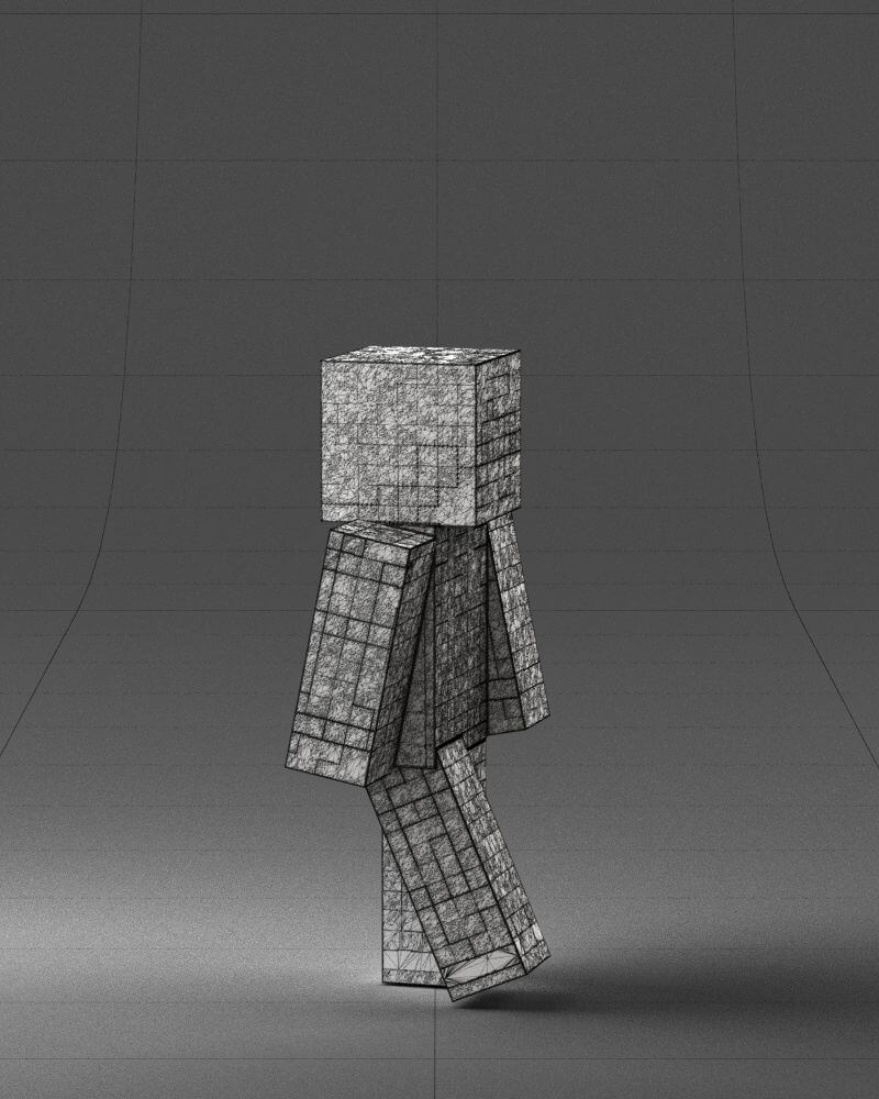 Man in Minecraft Style (0111) - 3D Model by 3DFarm