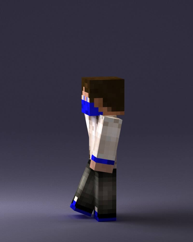 Man in Minecraft Style (0111) - 3D Model by 3DFarm
