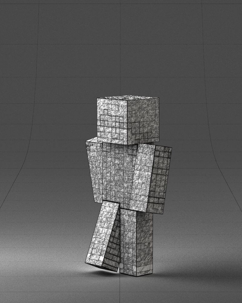Man in Minecraft Style (0111) - 3D Model by 3DFarm