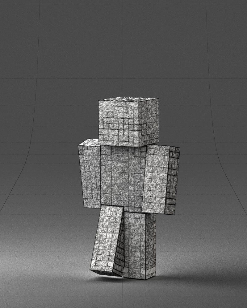 Man in Minecraft Style (0111) - 3D Model by 3DFarm