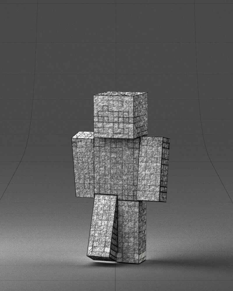 Man in Minecraft Style (0111) - 3D Model by 3DFarm