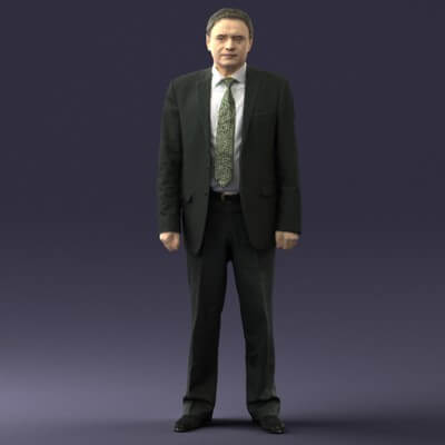 Man in Plaid Tie (0614) - 3D Model by 3DFarm