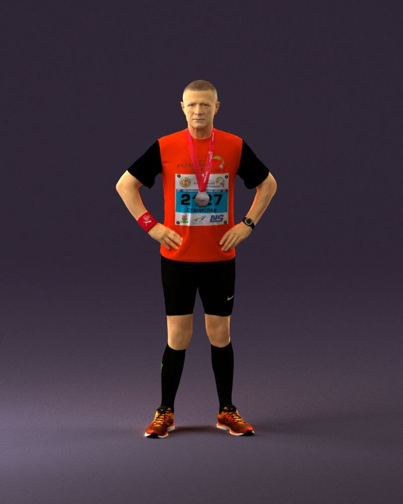 Man in Red Runner Uniform (0916) - 3D Model by 3DFarm