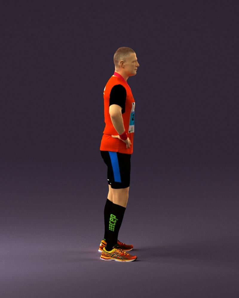 Man in Red Runner Uniform (0916) - 3D Model by 3DFarm