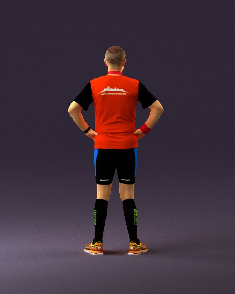 Man in Red Runner Uniform (0916) - 3D Model by 3DFarm