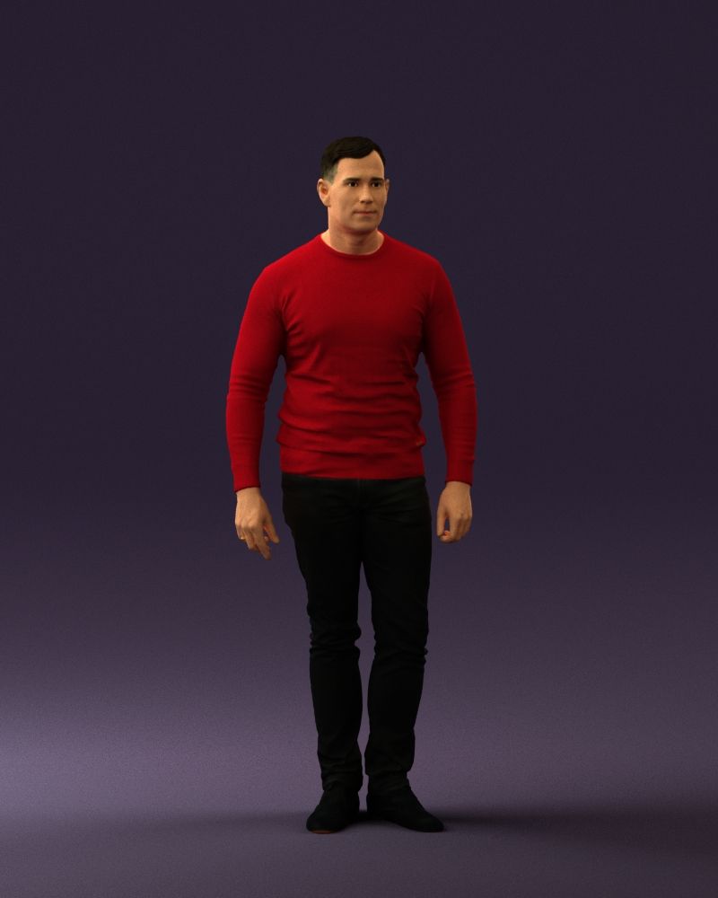Man in Red Sweater 0792 - 3D Model by 3DFarm