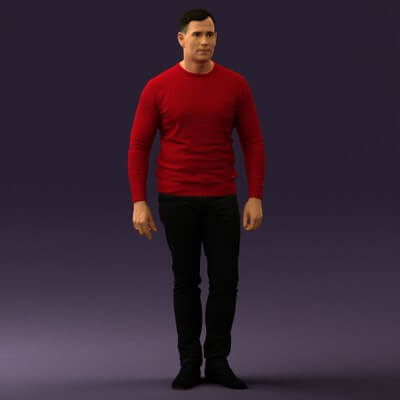 Man in Red Sweater (0792) - 3D Model by 3DFarm