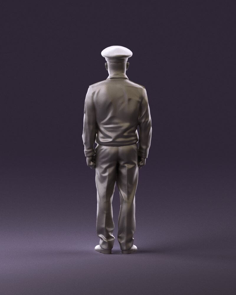 Man in Russian Army Blue Uniform (1110) - 3D Model by 3DFarm
