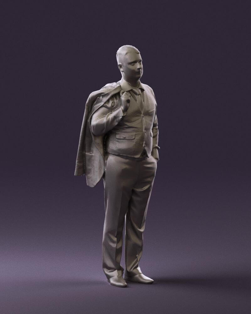 Man in Three-Piece Suit (0787) 3D Model by 3DFarm