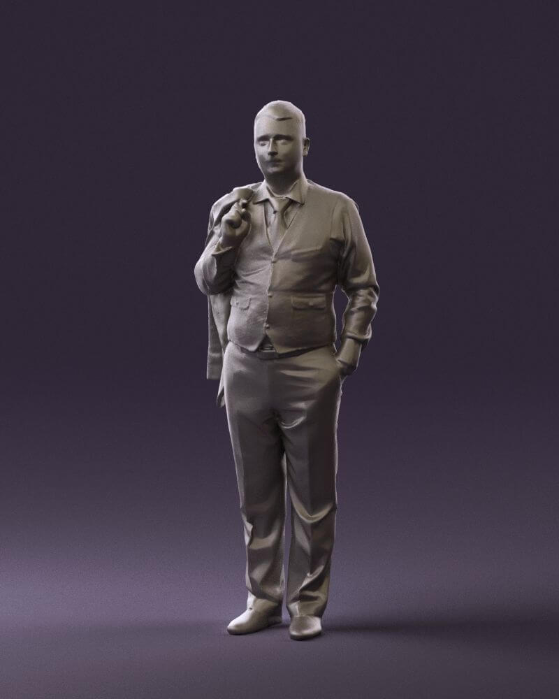 Man in Three-Piece Suit (0787) 3D Model by 3DFarm