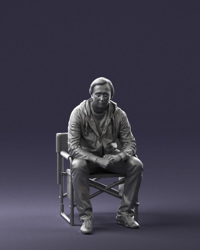 Man Is Sitting on a Chair (0182) - 3D Model by 3DFarm