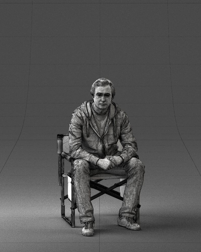 Man Is Sitting on a Chair (0182) - 3D Model by 3DFarm