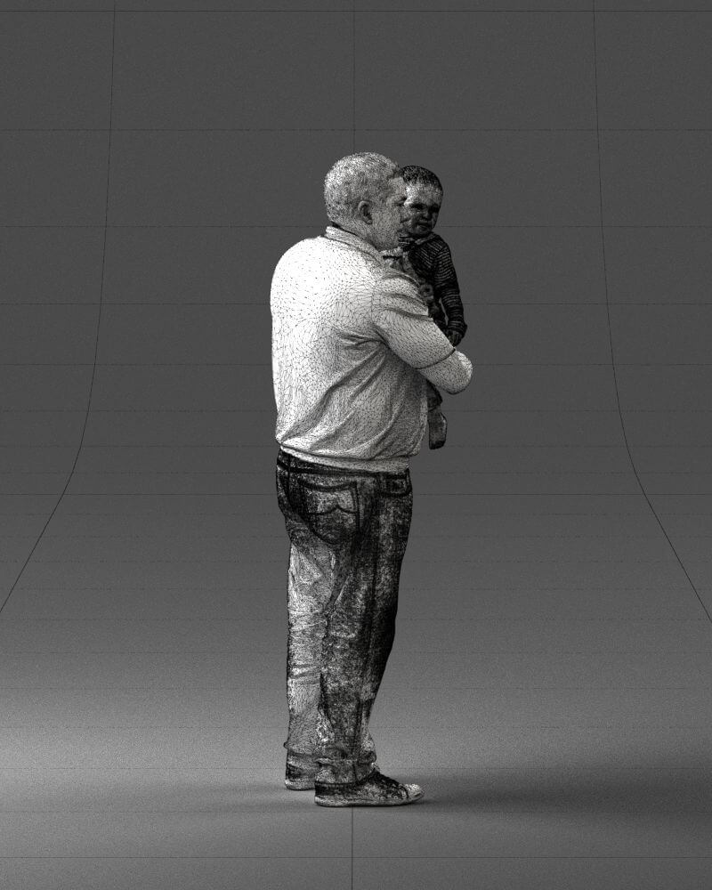 Man with Child (0132) - 3D Model by 3DFarm