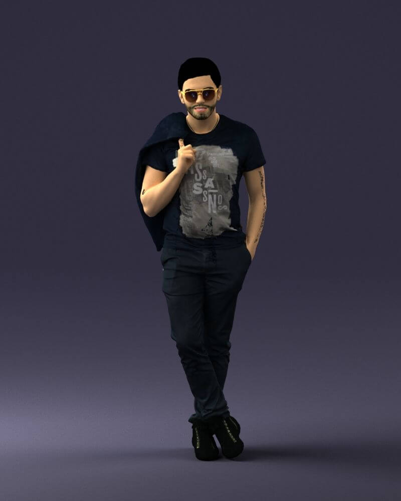 Man with Glasses (0122) - 3D Model by 3DFarm