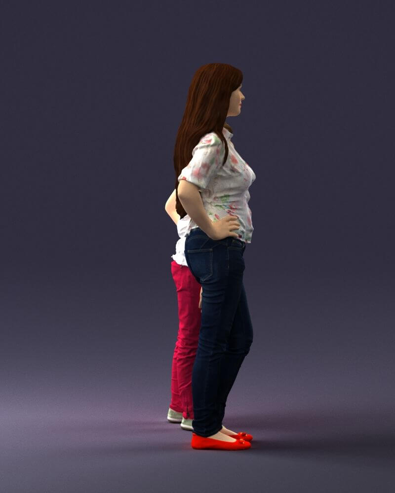 Mom and Daughter (0026) - 3D Model by 3DFarm