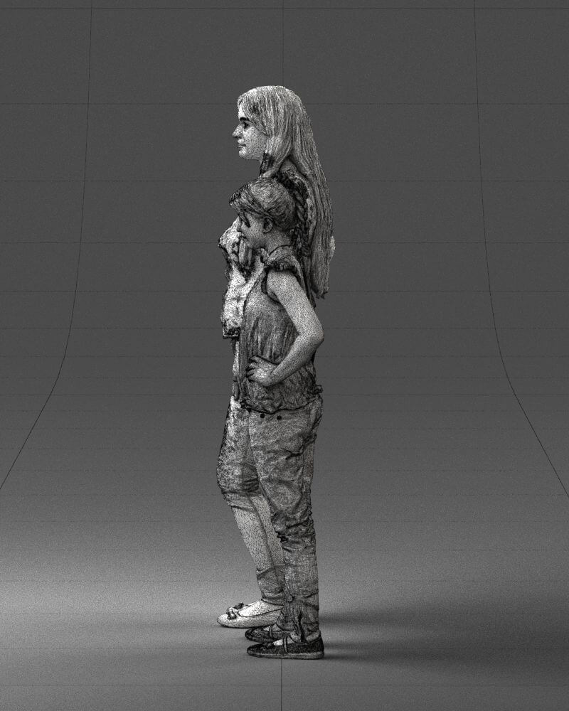 Mom And Daughter 0026 3d Model By 3dfarm