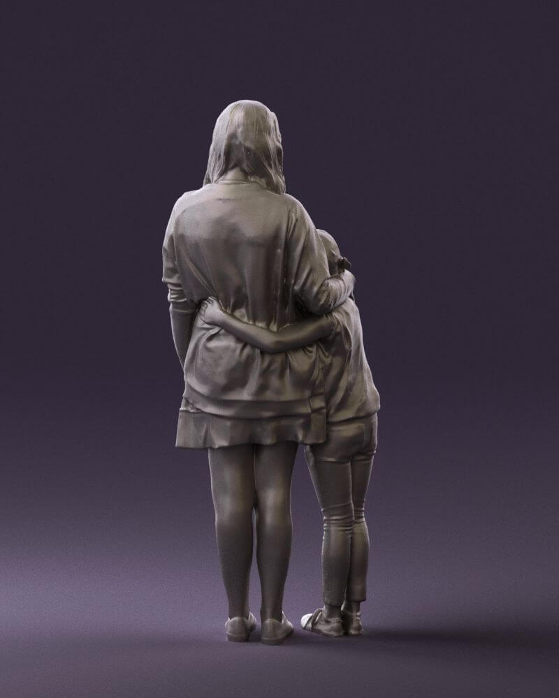 Mom With Daughter 0600 3d Model By 3dfarm