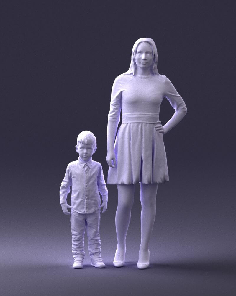 Mother and Son (0045) - 3D Model by 3DFarm