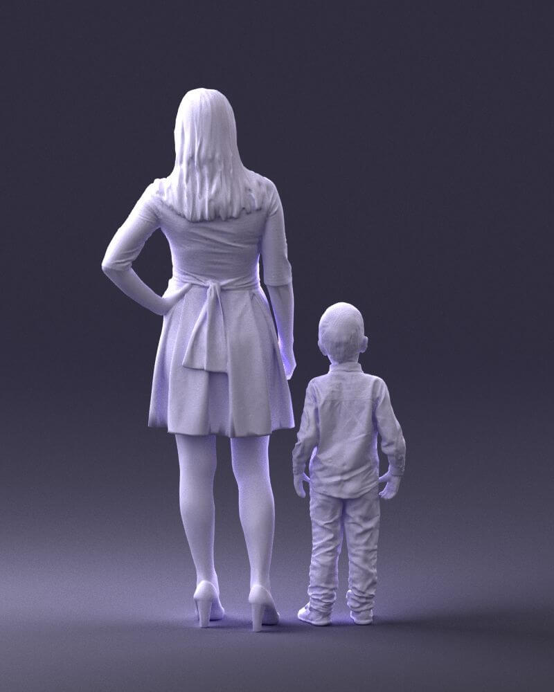 Mother and Son (0045) - 3D Model by 3DFarm