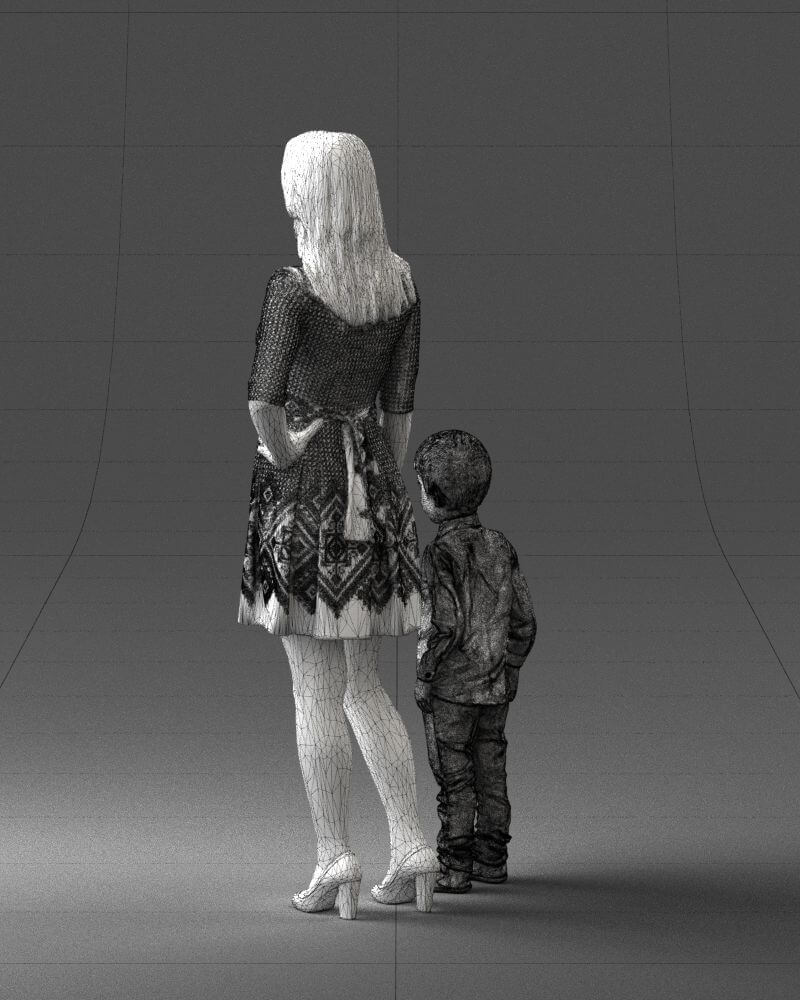 Mother and Son (0045) - 3D Model by 3DFarm