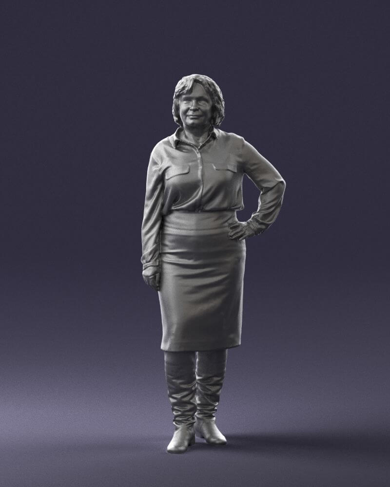 Old Lady in Skirt (0641) - 3D Model by 3DFarm