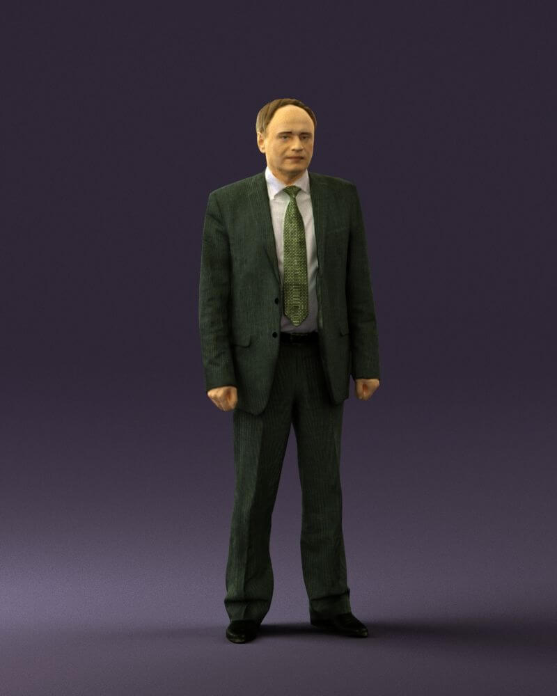 Old Man in Black Suit (0564) - 3D Model by 3DFarm