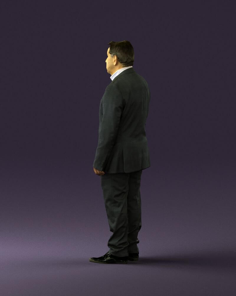 Old Man in Dark Gray Suit (0731) - 3D Model by 3DFarm