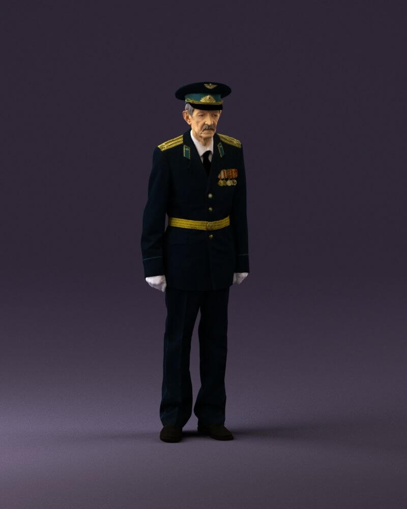 Old Man in Veteran Suit (0915) - 3D Model by 3DFarm