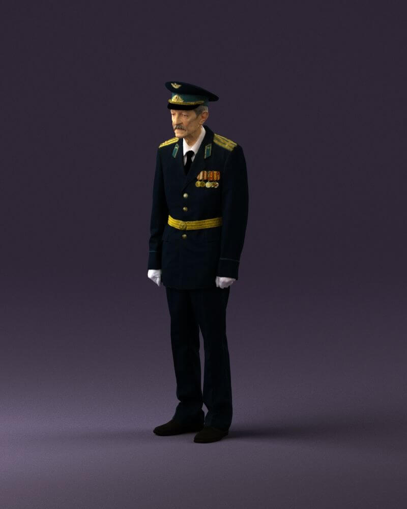 Old Man in Veteran Suit (0915) - 3D Model by 3DFarm