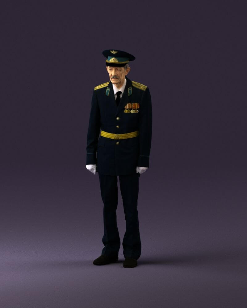 Old Man in Veteran Suit (0915) - 3D Model by 3DFarm